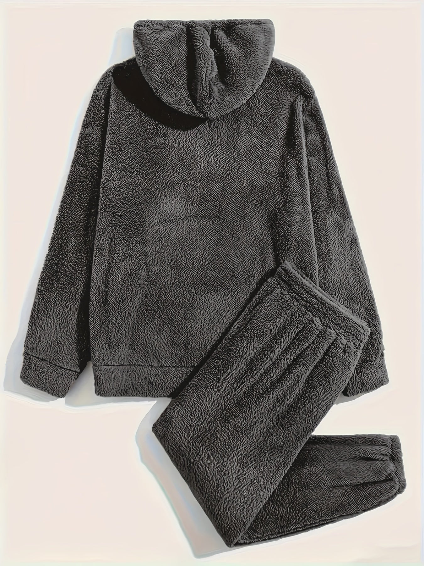 Fleece Loungewear - Comfy Two-Piece Teddy Hoodie and Sweatpants Set ...