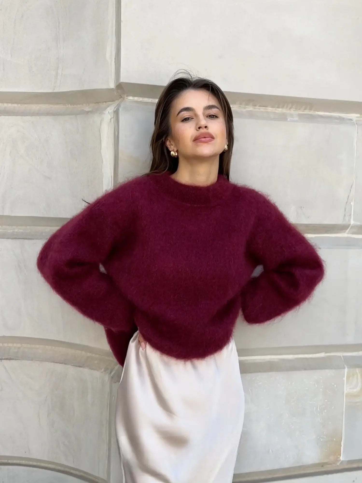 Fluffy Jumper - Oversized - Pullover - Knitted Sweater - Women's Knitw ...