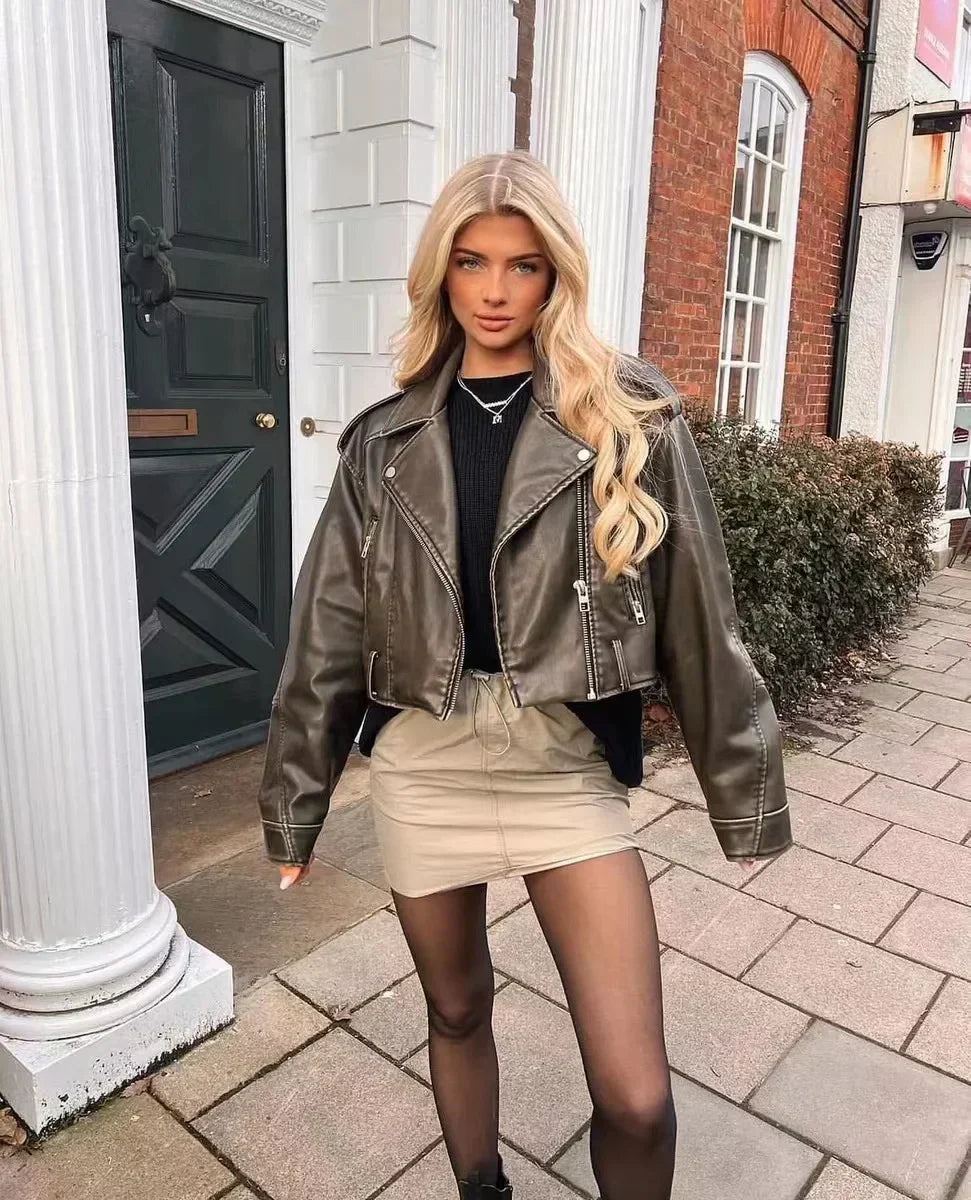 Leather Jacket | Belt | Oversized | Biker Jacket | Women's Jacket ...